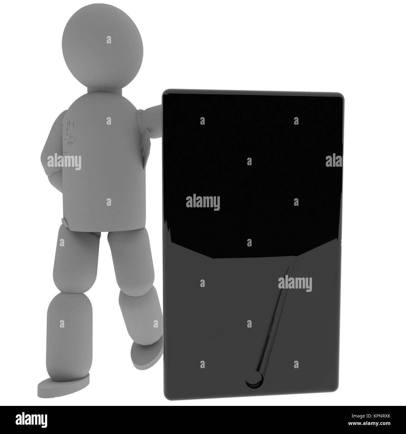 Puppet with big smartphone/tablet Stock Photo - Alamy