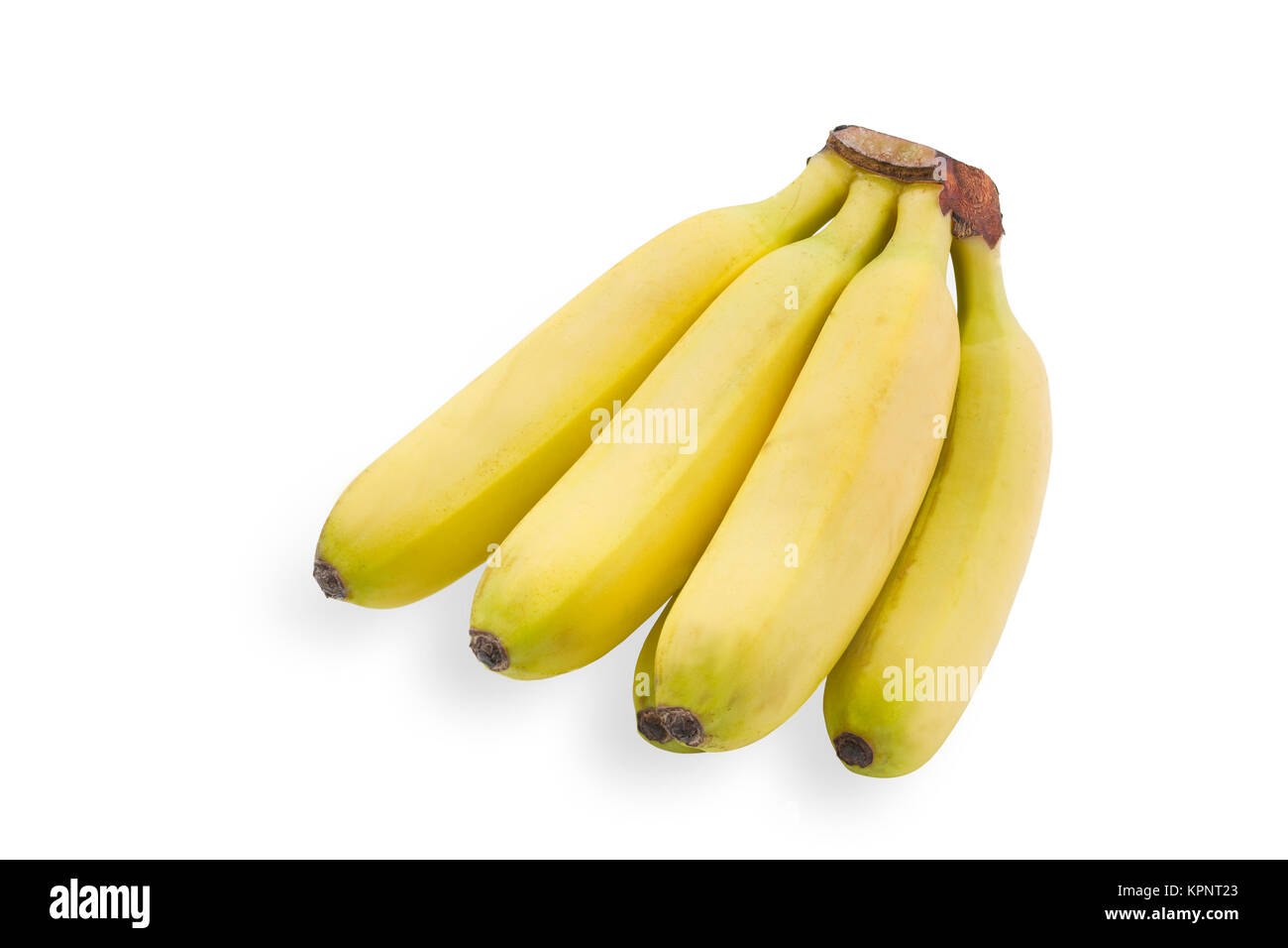 small bananas on white background Stock Photo - Alamy