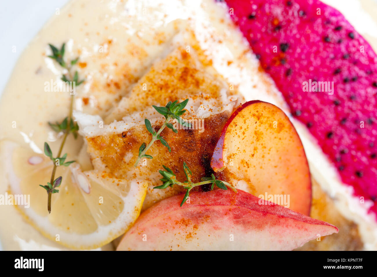 sea bream fillet butter pan fried Stock Photo - Alamy