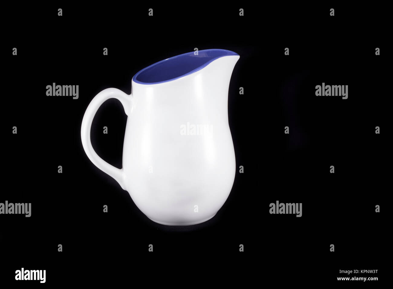 White and blue water jug Stock Photo - Alamy