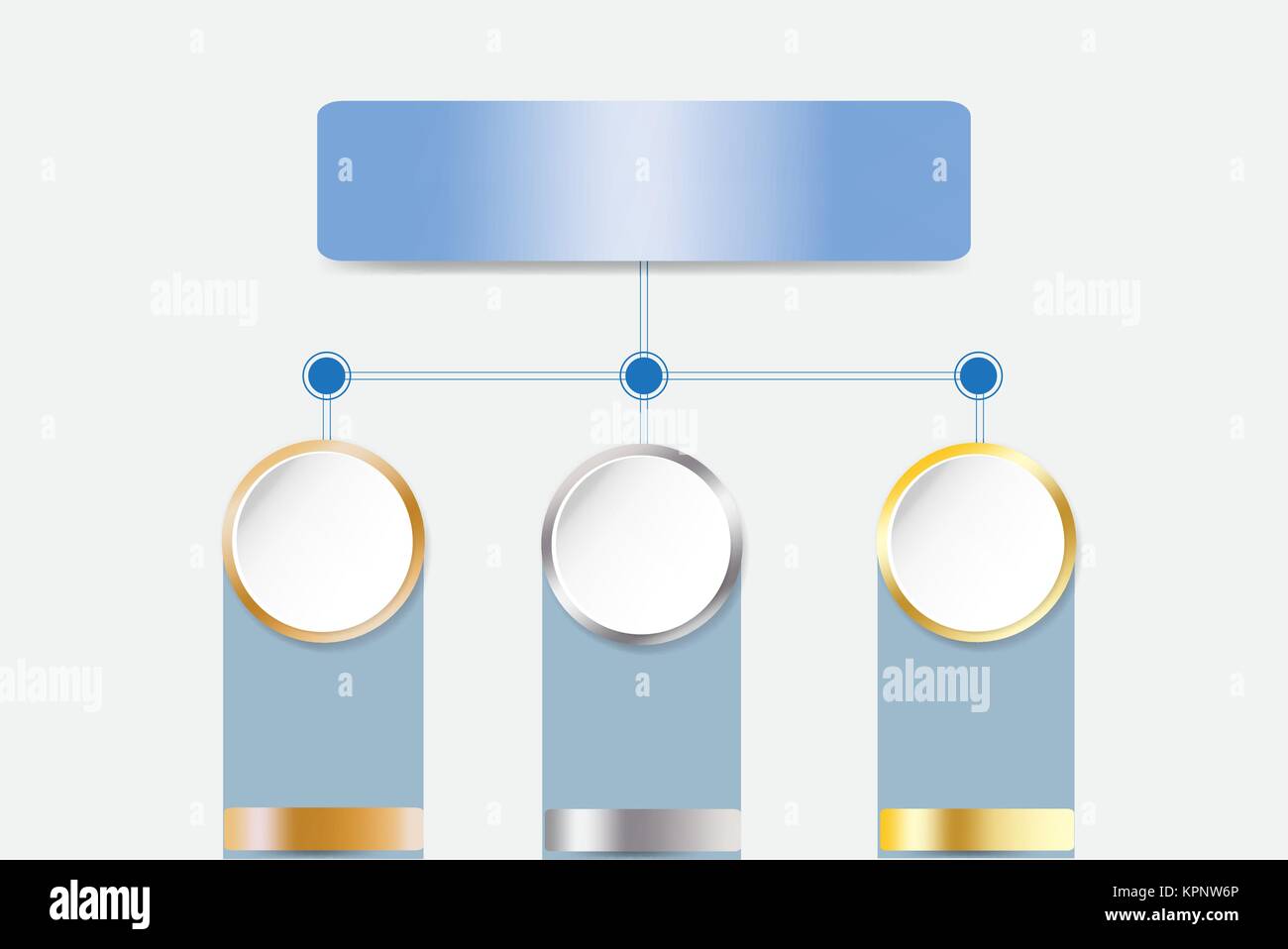 White circles with metallic edges as a organization chart showing gold ...