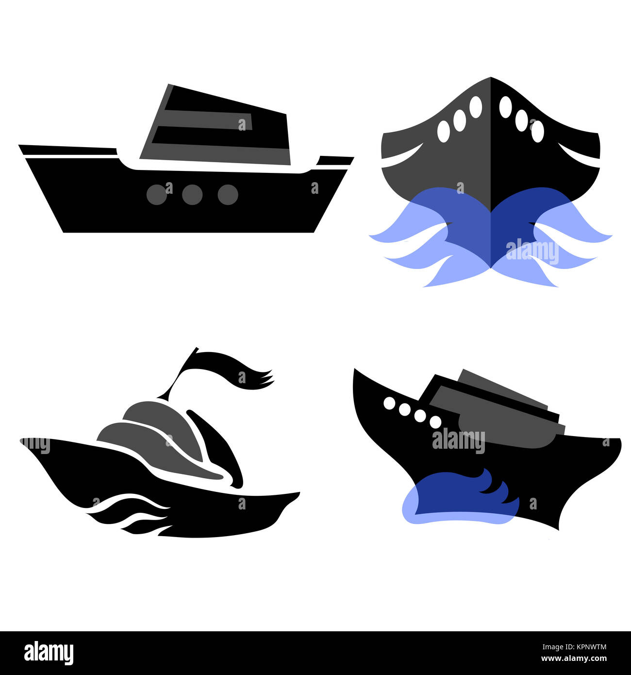 Set of Boat Icons Stock Photo - Alamy
