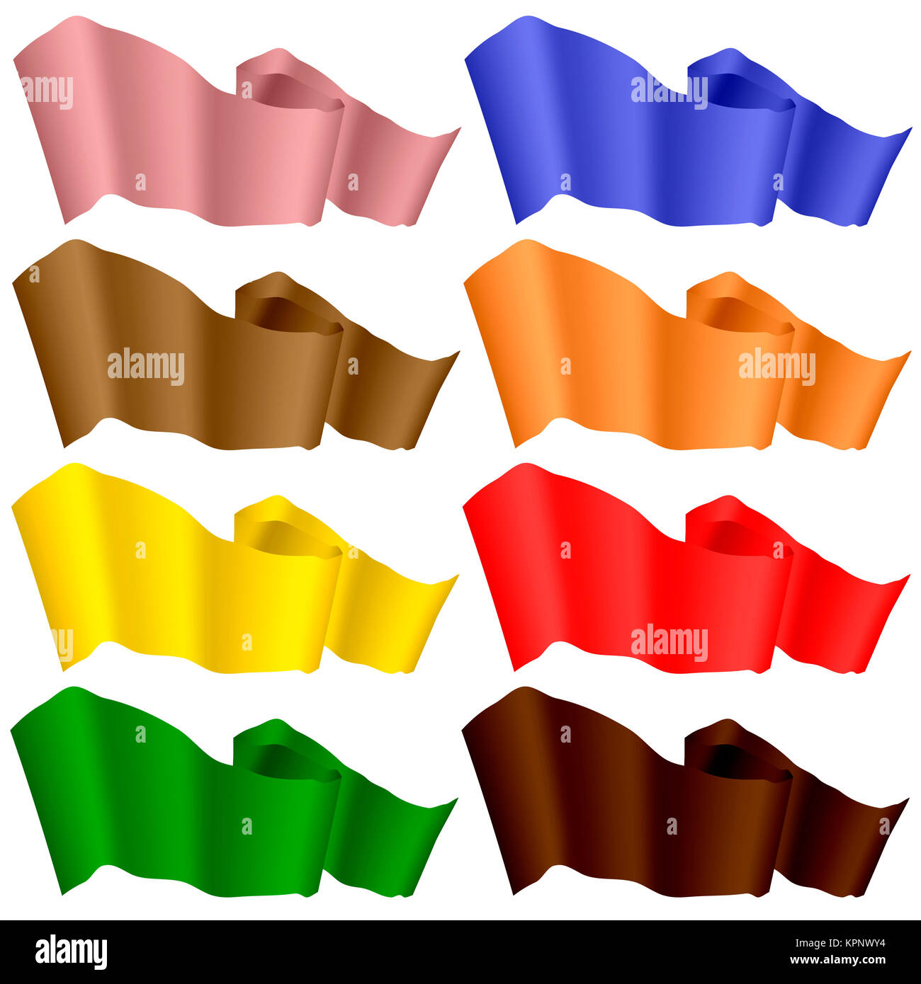 Colorful Ribbons Isolated on White Background Stock Photo - Alamy