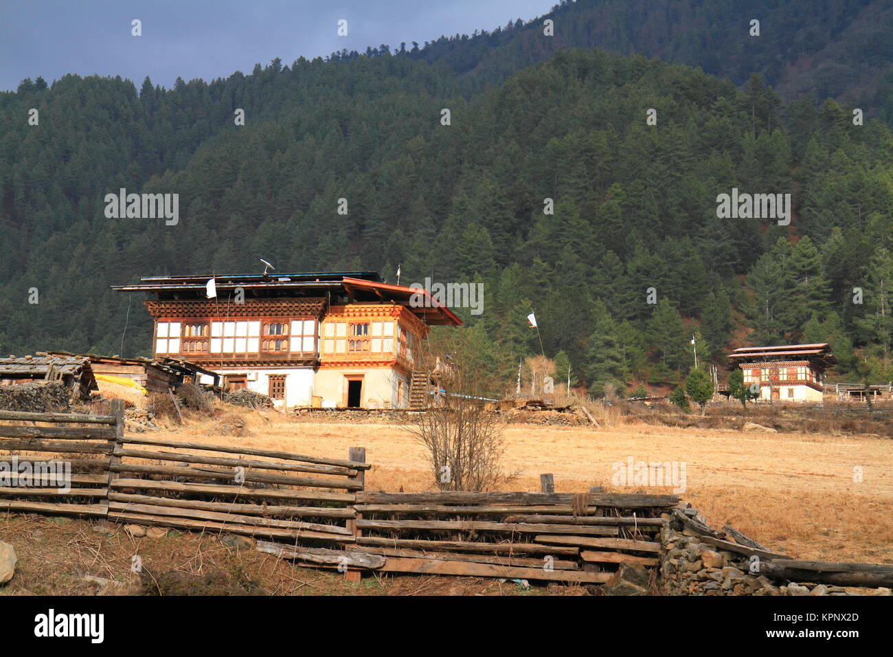 Bhutanese style houses hi-res stock photography and images - Alamy