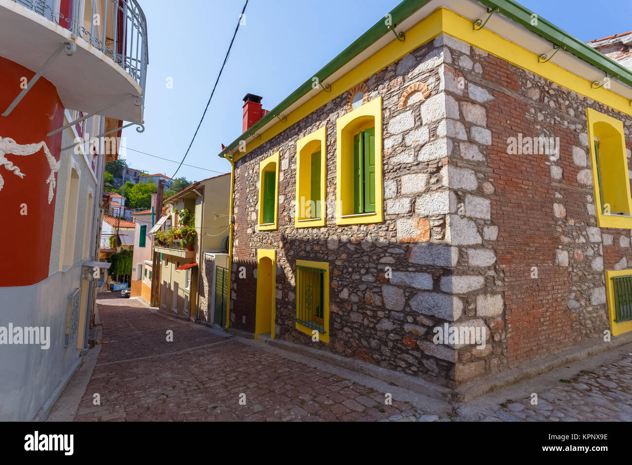 The picturesque village of Agiasos is located at the southern part of ...