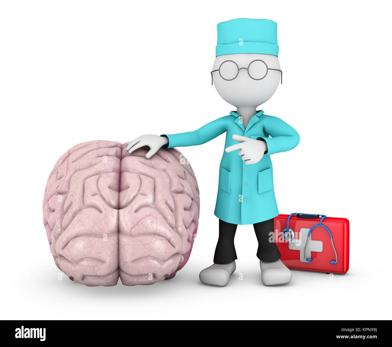 Doctor and human brain Stock Photo - Alamy
