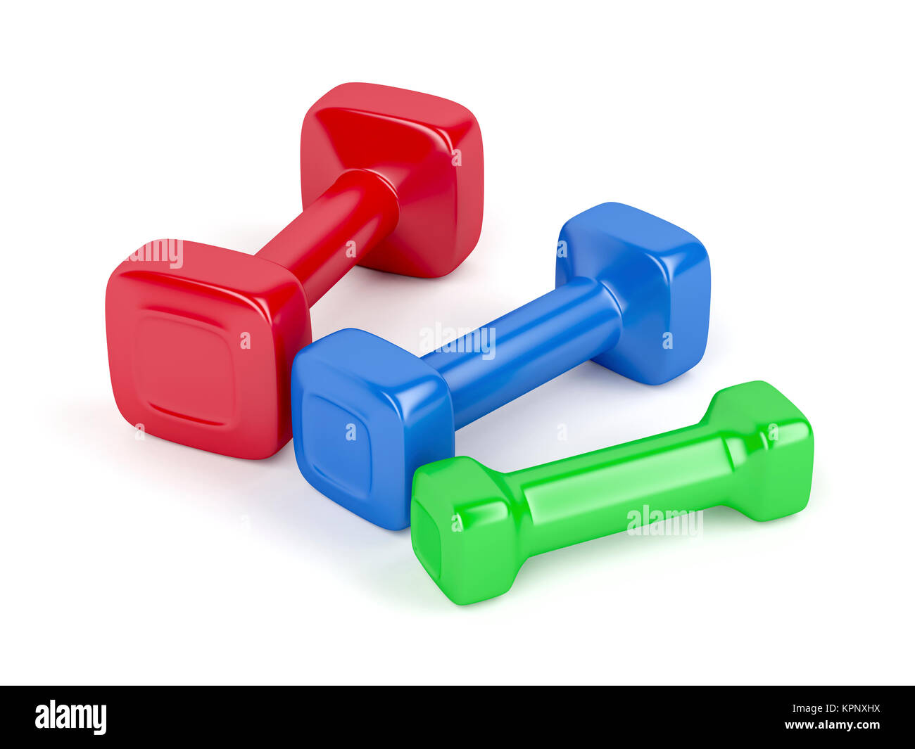 Three different dumbbells Stock Photo - Alamy