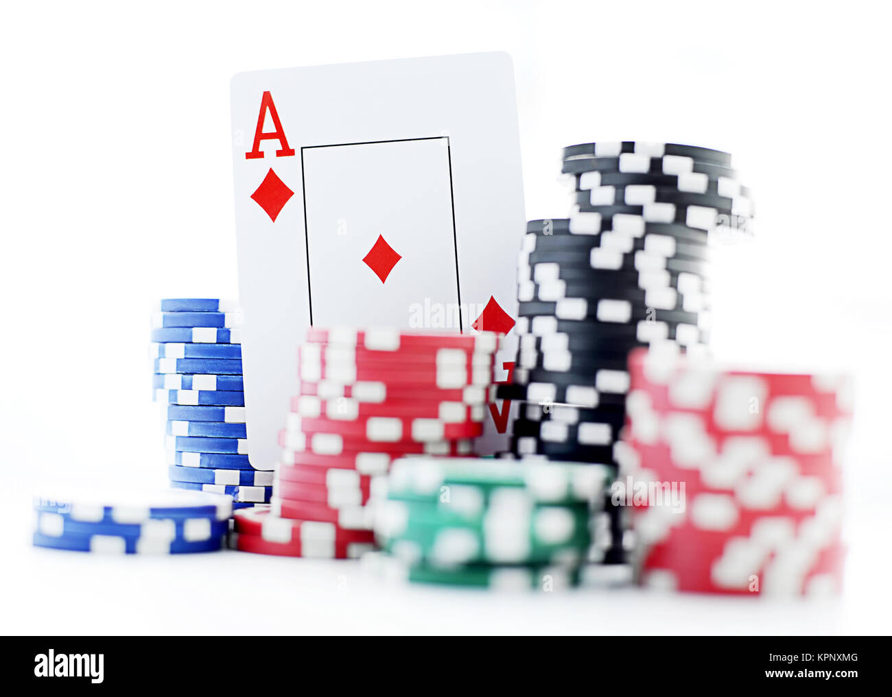 ace and poker chips Stock Photo - Alamy