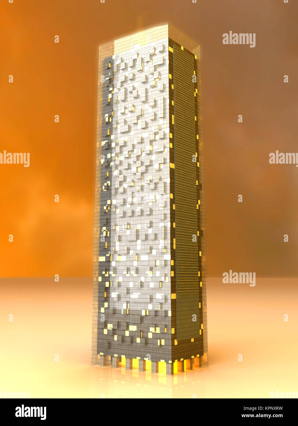 A contemporary skyscraper. 3D rendered Illustration Stock Photo - Alamy