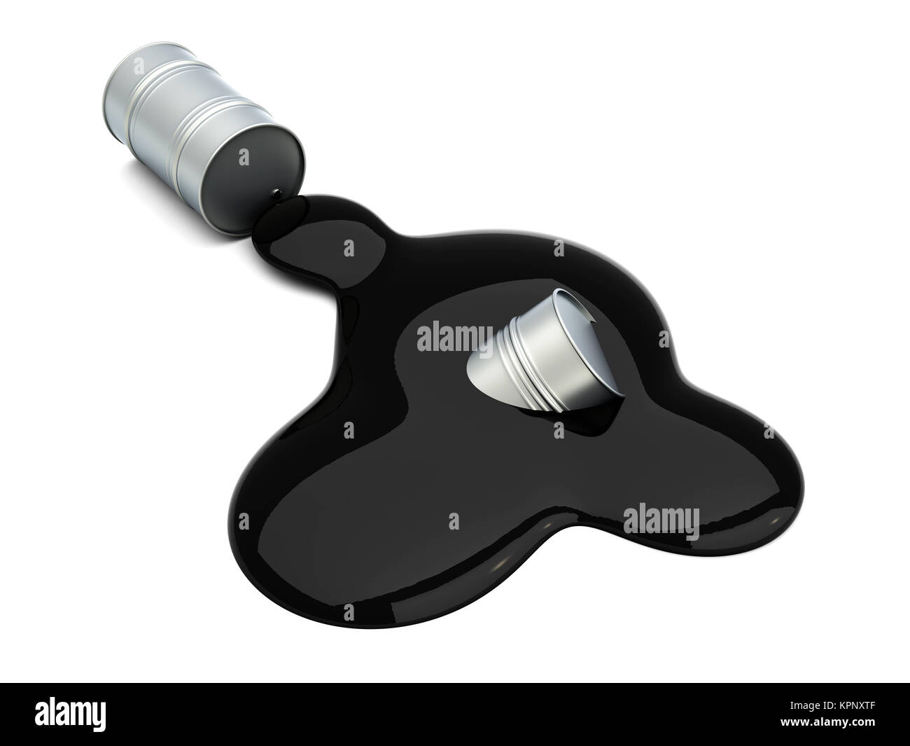 A leaking oil barrel. 3D rendered Illustration Stock Photo - Alamy