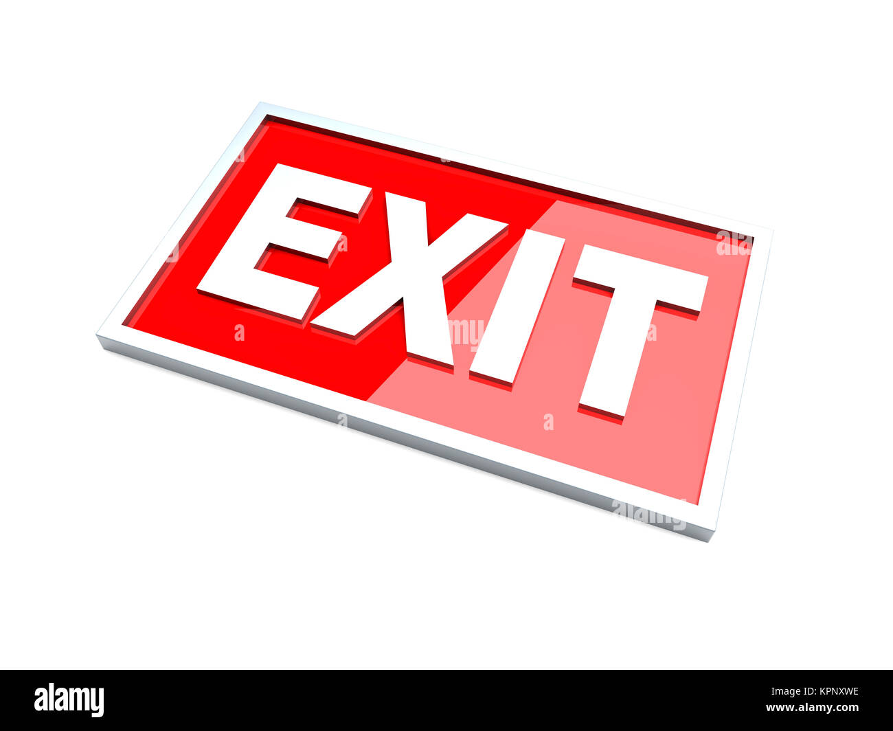 A exit sign. 3D rendered illustration. Isolated on white Stock Photo ...