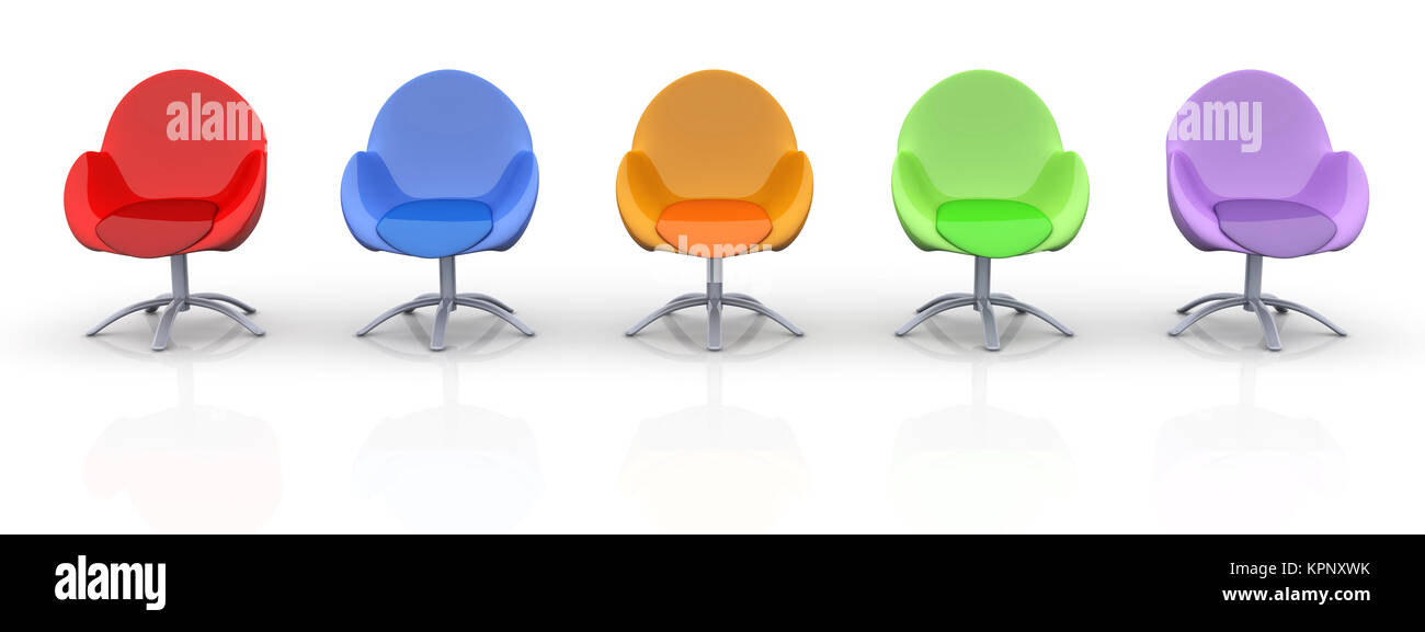 3D rendered Illustration. A group of chairs Stock Photo - Alamy