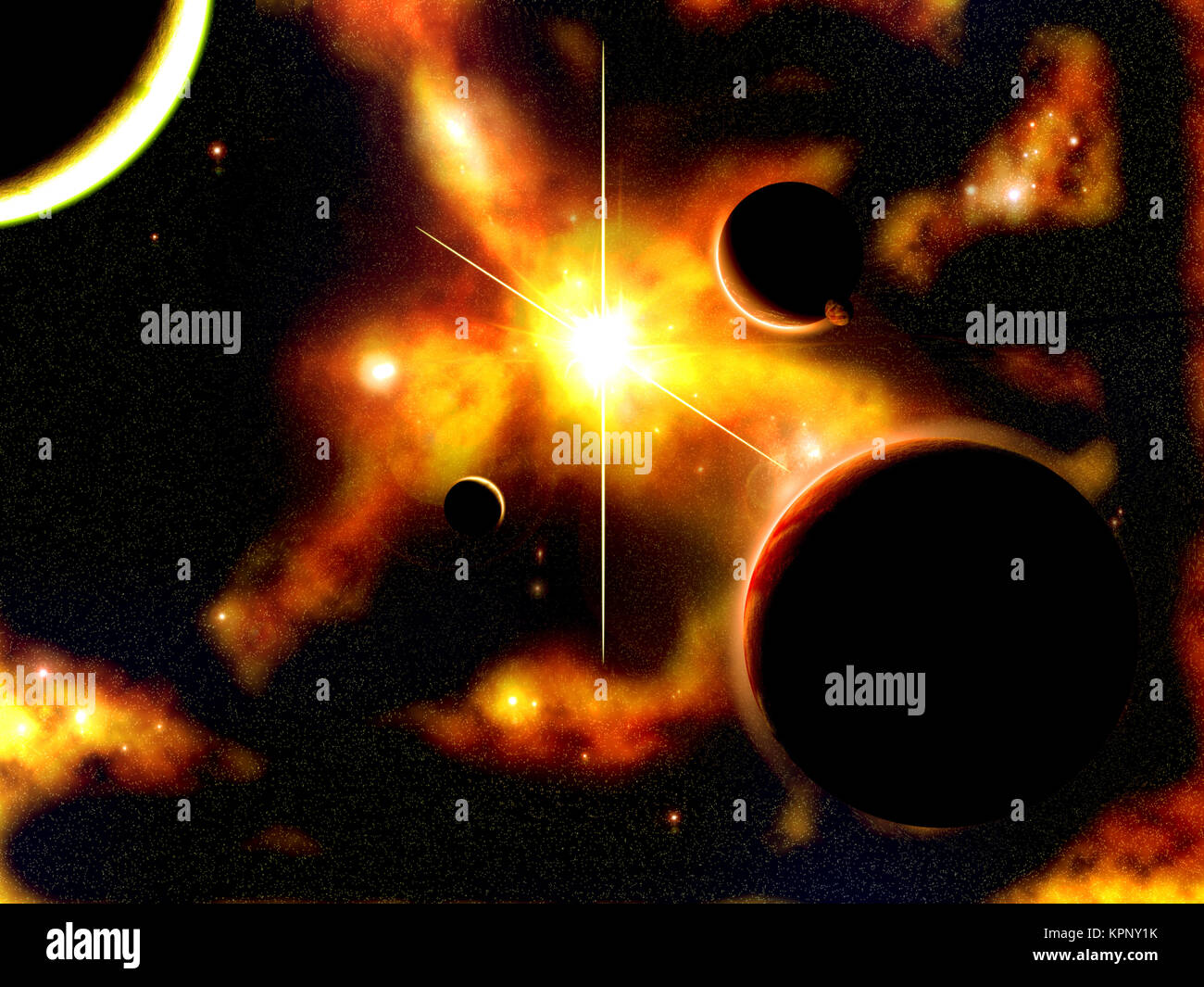 Digital created Space scenery Stock Photo - Alamy