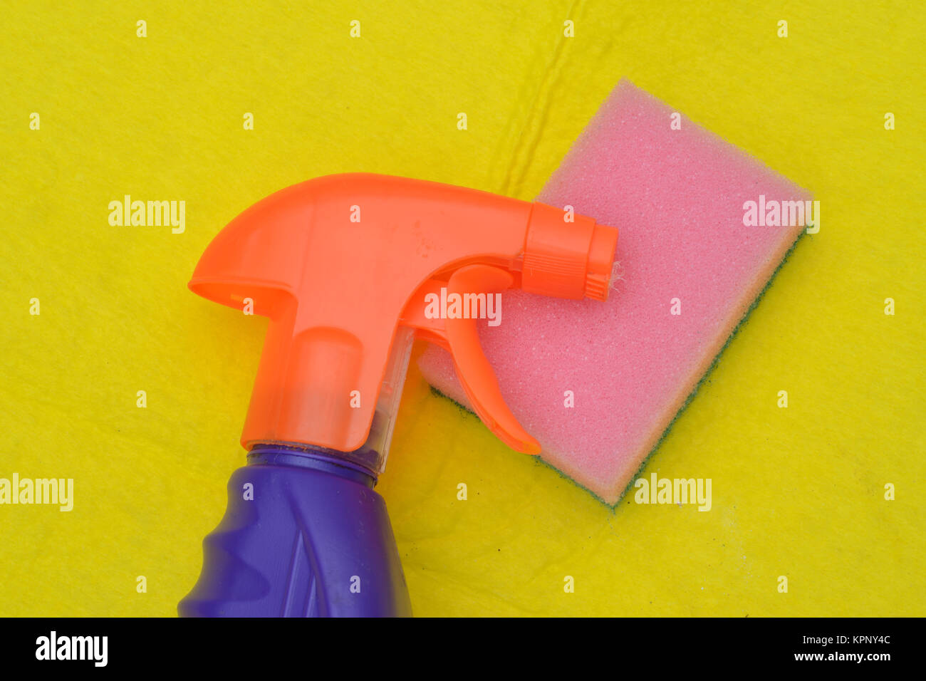Cleaning Bottle with sponge Stock Photo - Alamy