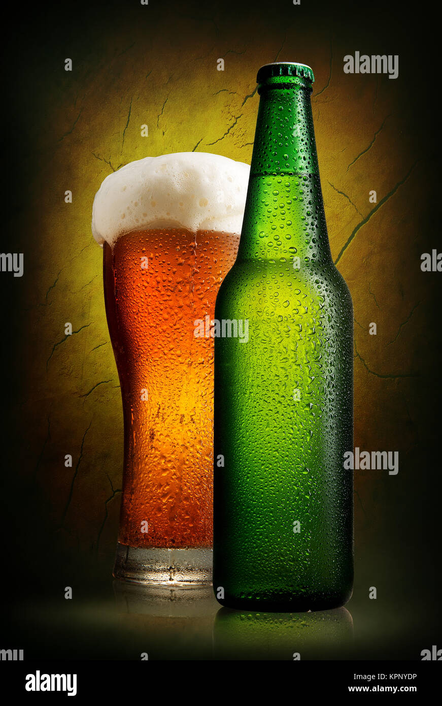 Beer and clay wall Stock Photo - Alamy