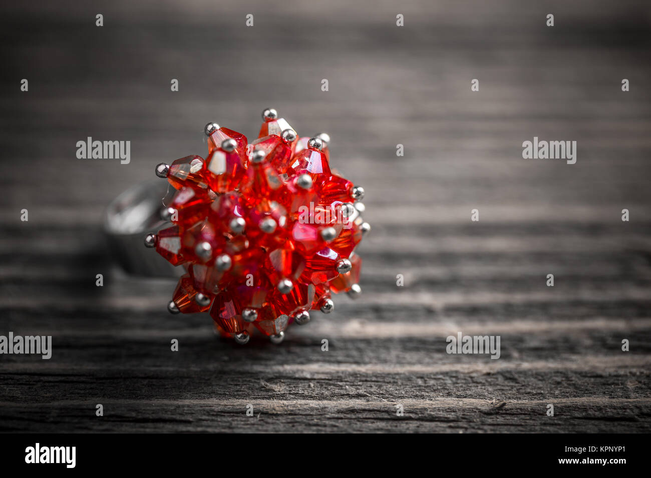 Jewellery ring with red stone Stock Photo - Alamy