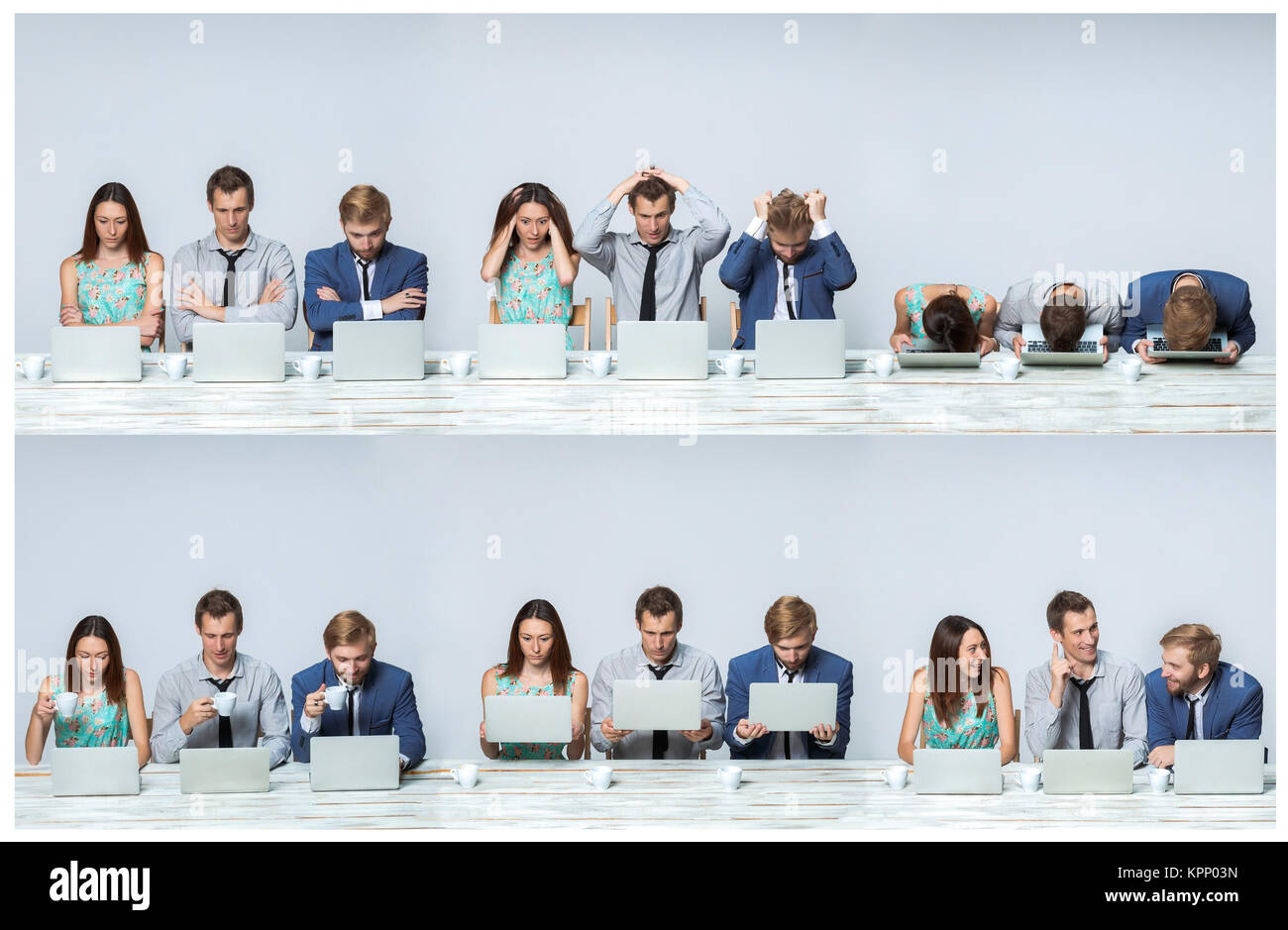 The business team working on laptops in the office Stock Photo - Alamy