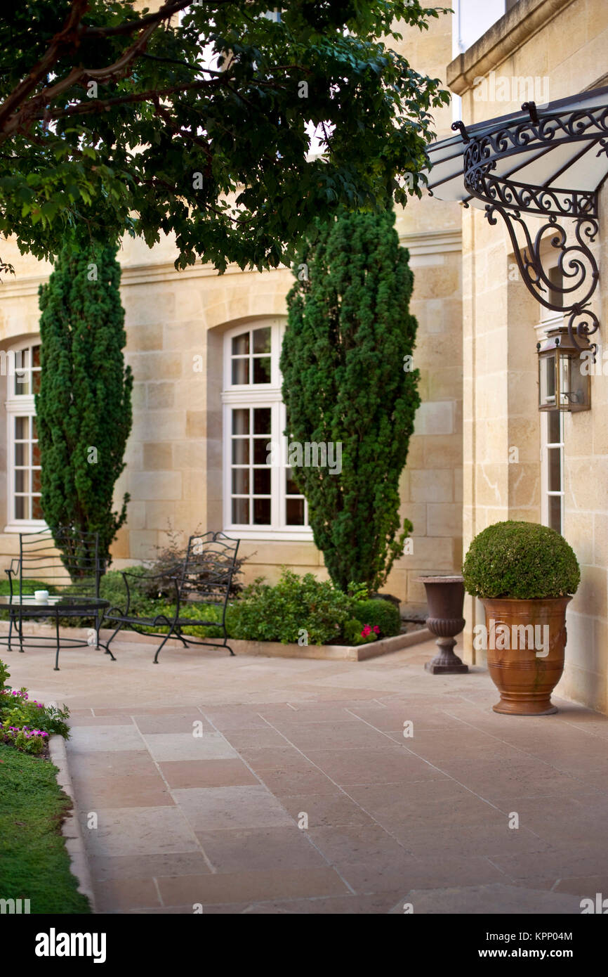 Terrace of a French mansion Stock Photo - Alamy