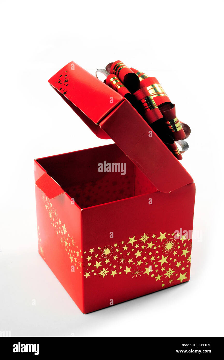 A red gift box Stock Photo - Alamy