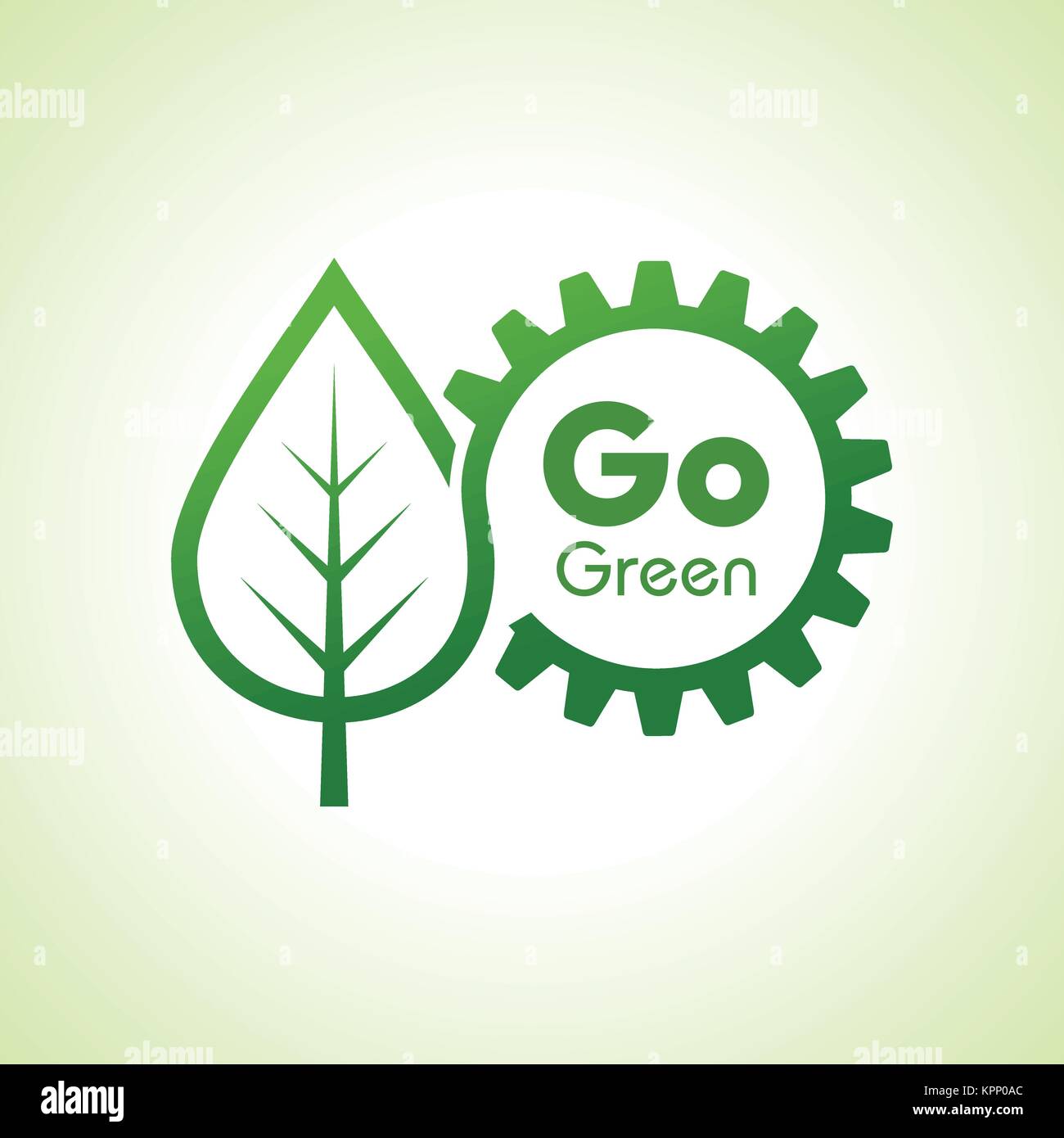 Save Nature and go green concept with eco gear stock vector Stock ...