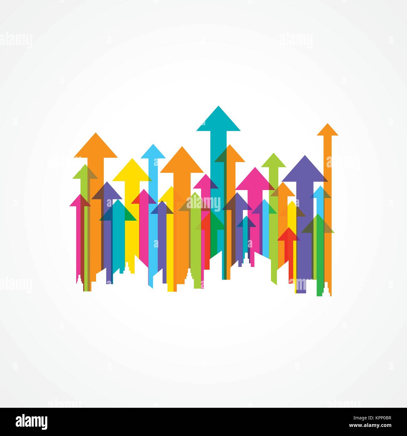 morden cityscape with colorful arrows stock vector Stock Vector Image ...