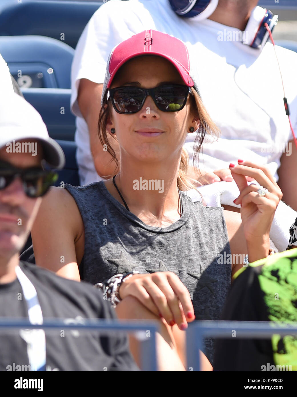 FLUSHING NY- AUGUST 27: Rebecca Hewitt is sighted watching her husband ...