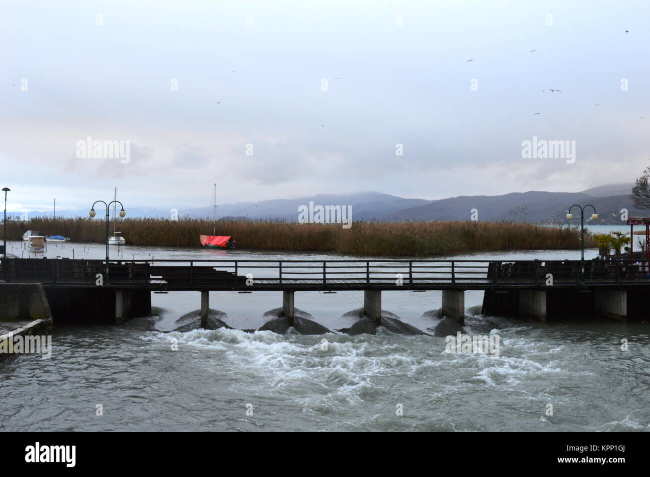 river, bridge and lake Stock Photo - Alamy
