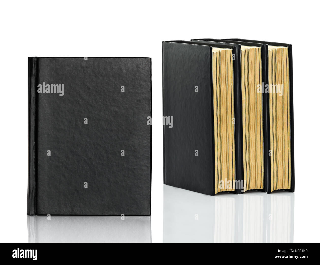 Closed black book is laying on white background Stock Photo - Alamy