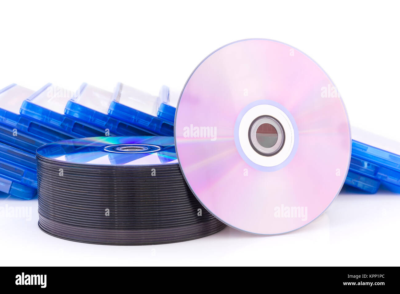 DVD/CD box with discs Stock Photo - Alamy