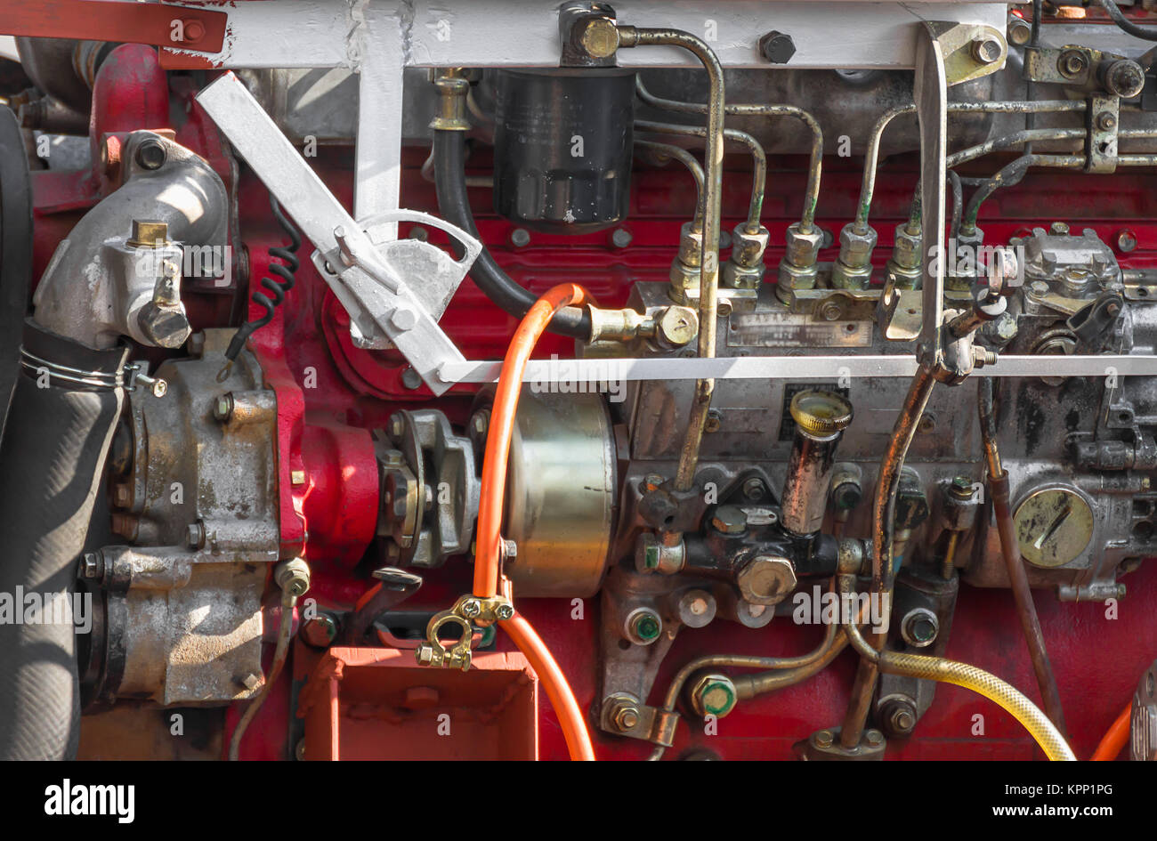 Diesel engine part of power plant Stock Photo - Alamy