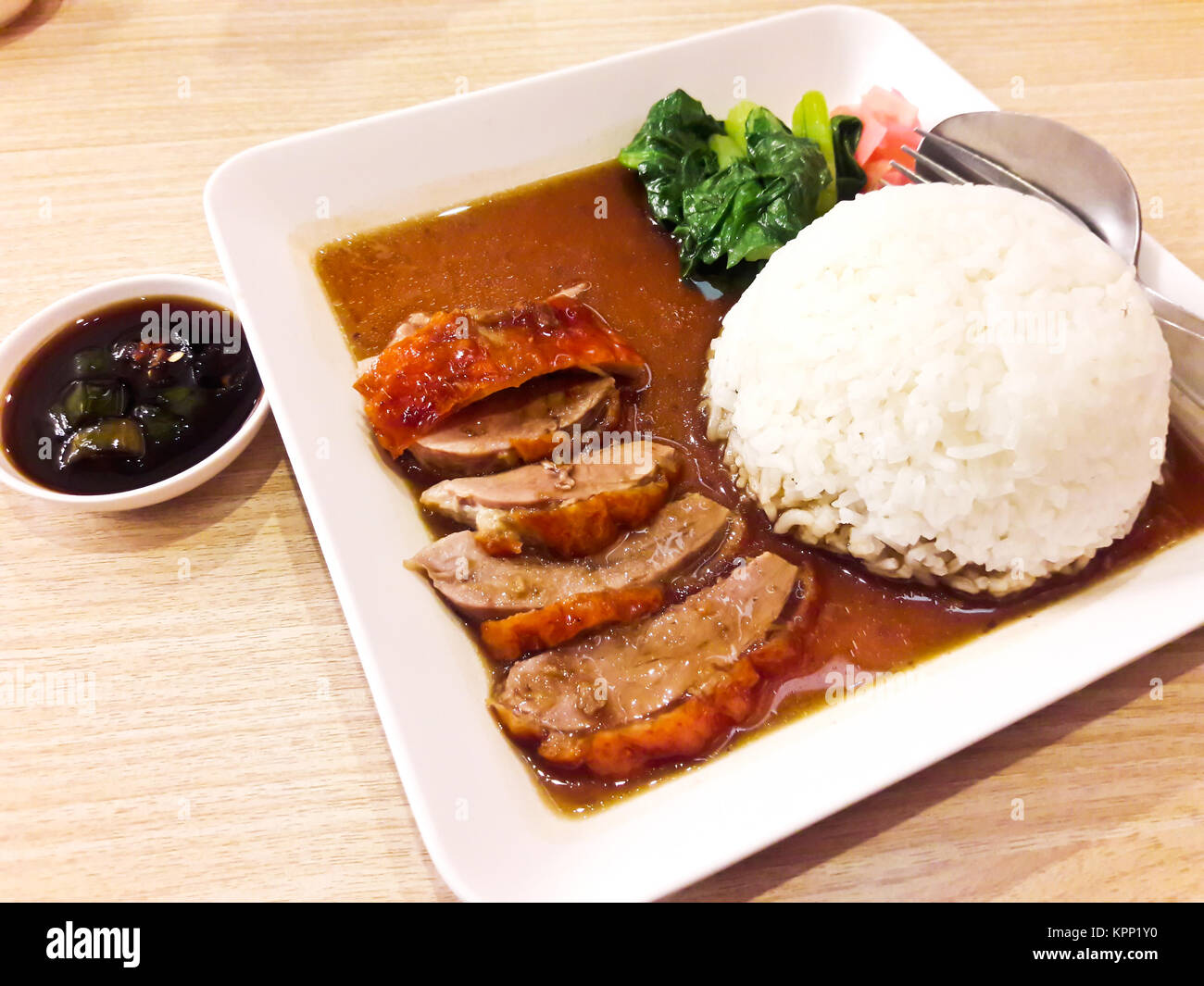 Roast Duck over Rice Stock Photo - Alamy