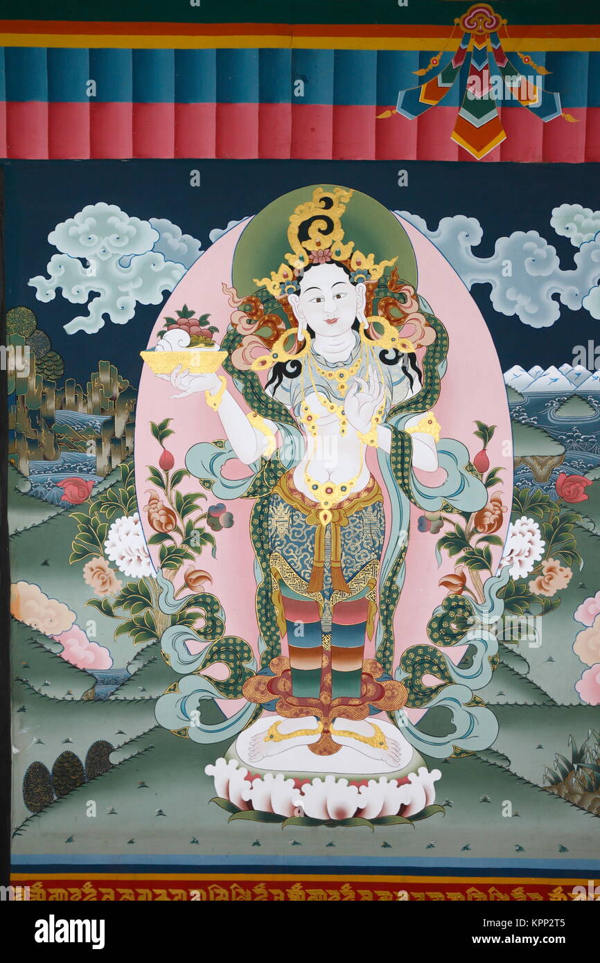 Detail painting in traditional bhutanese hi-res stock photography and ...