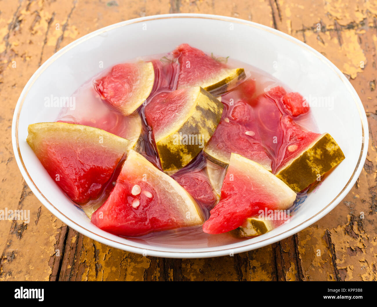 Pickled watermelon on white hi-res stock photography and images - Alamy