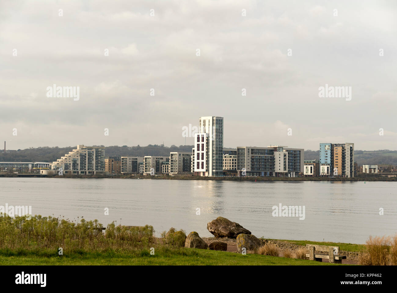 Cardiff Bay and the Tidal Lagoon, Cardiff, Wales, UK Stock Photo - Alamy