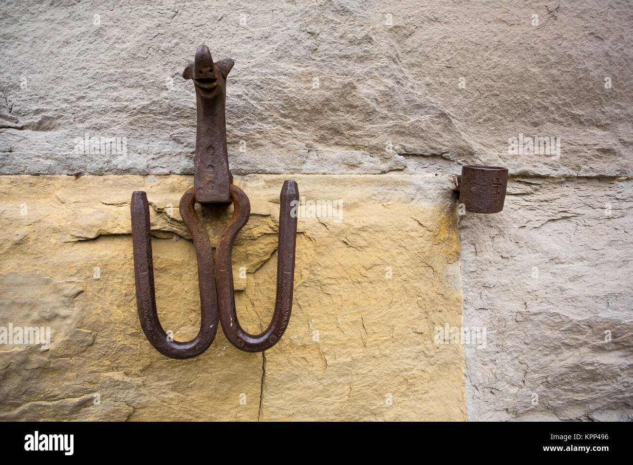 Close-up of an antique ring for tying horses Stock Photo - Alamy