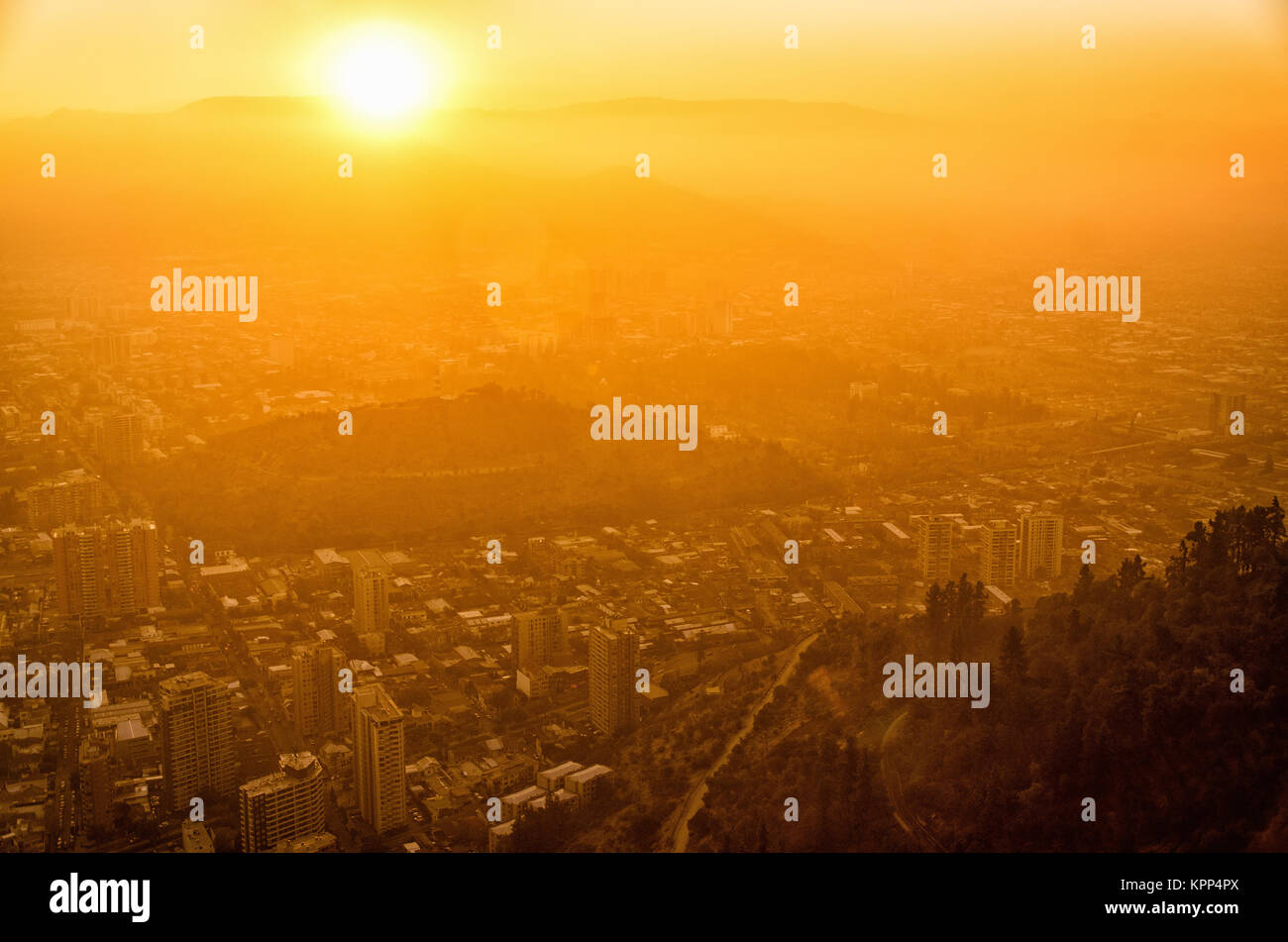 Santiago de Chile Sunset Stock Photo - Alamy