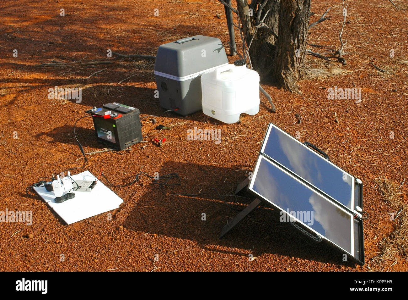 solar panel to produce its electricity in the Australian desert Stock ...