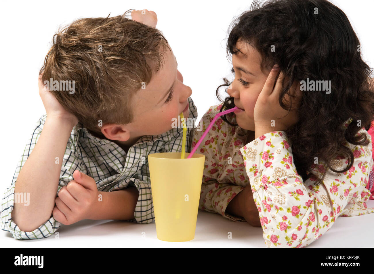 Two Friends Drinking Stock Photo - Alamy