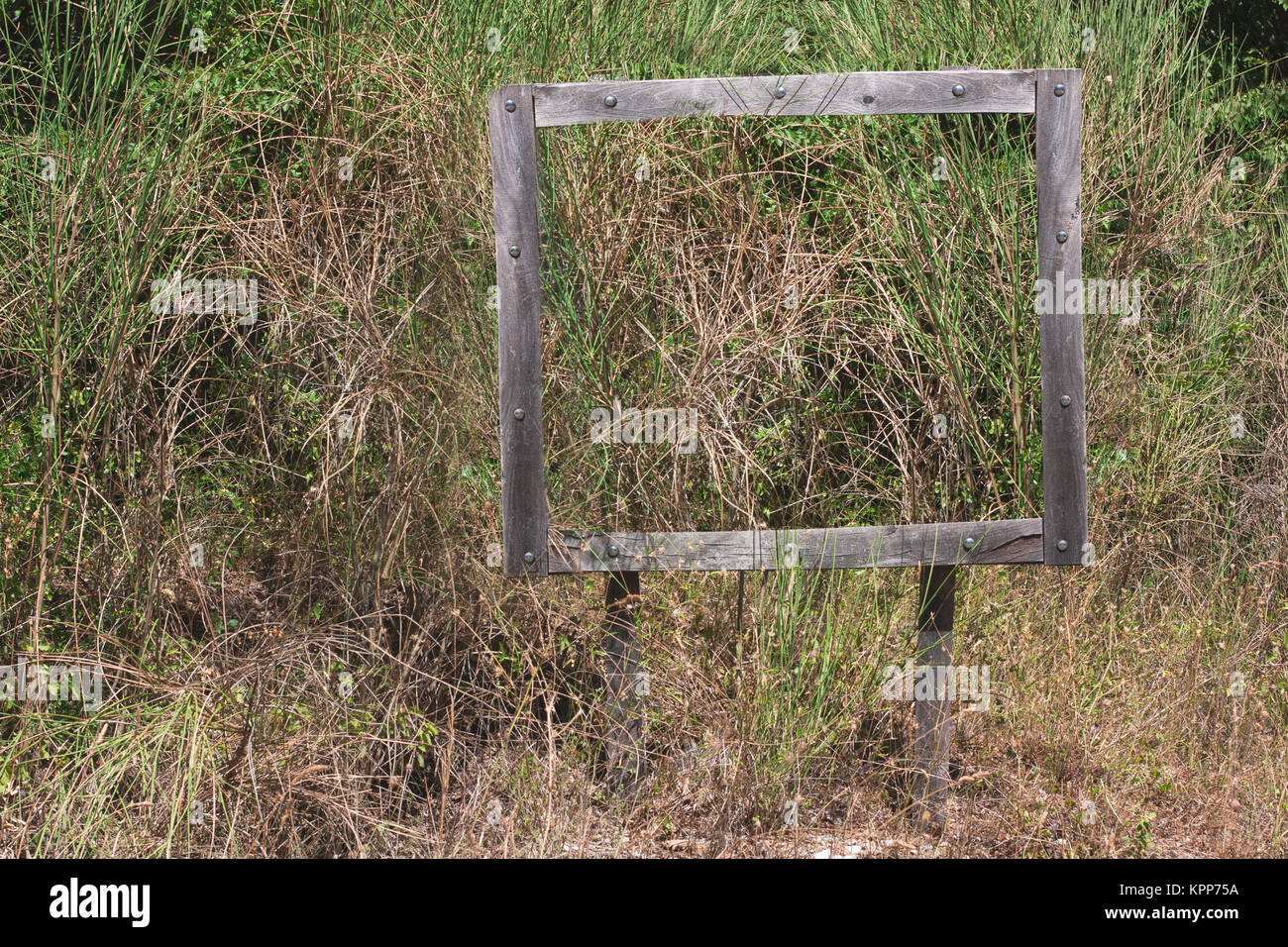 Old wooden sign in the green campaign Stock Photo - Alamy