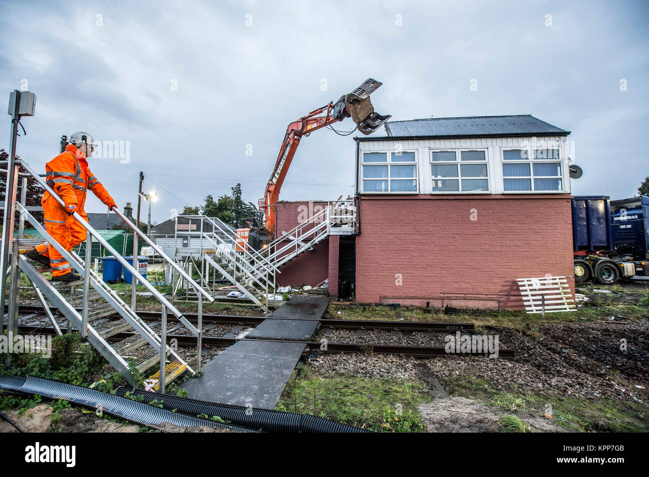 Railway signal box Stock Photo - Alamy