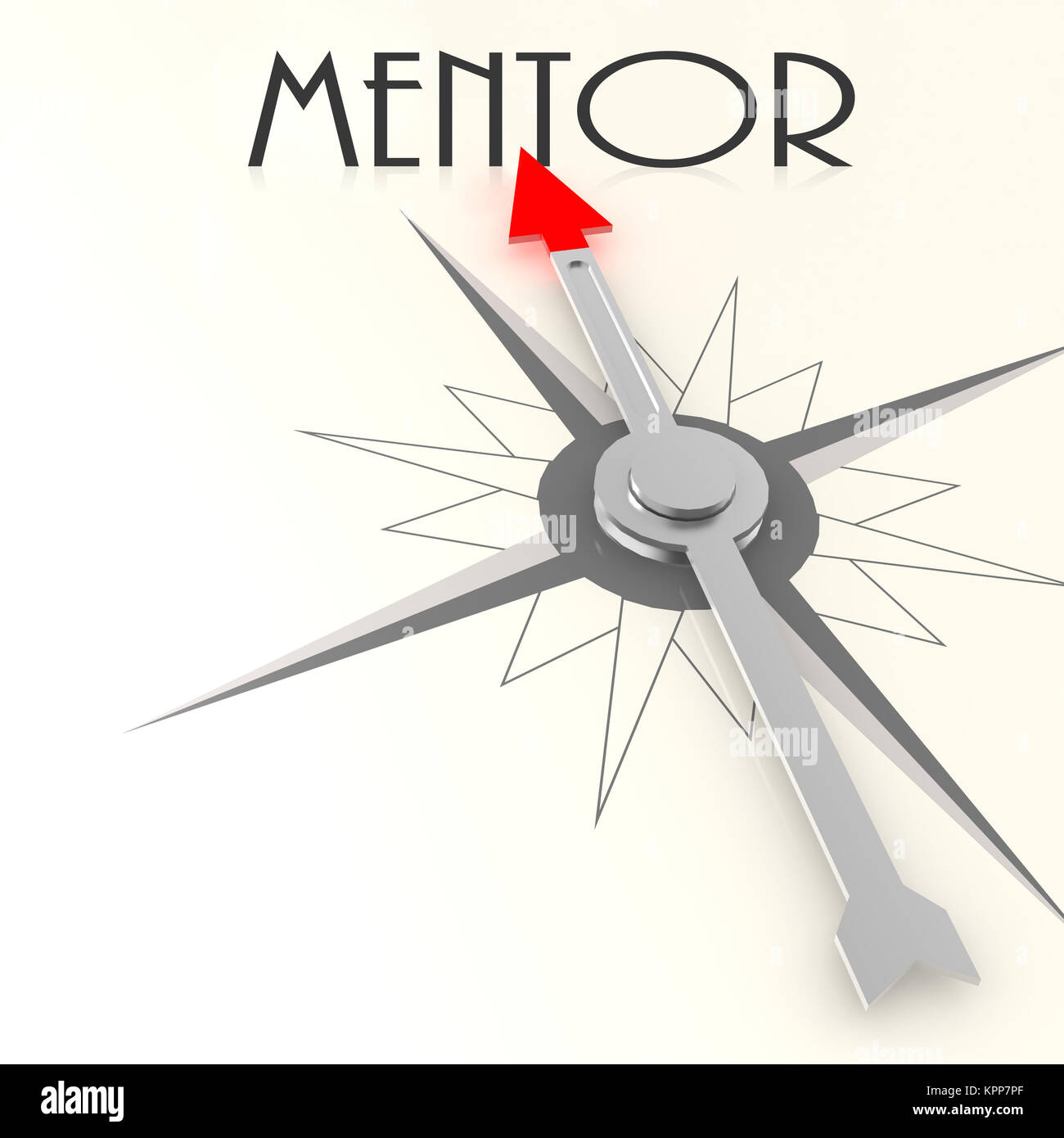 Compass with mentor word Stock Photo - Alamy