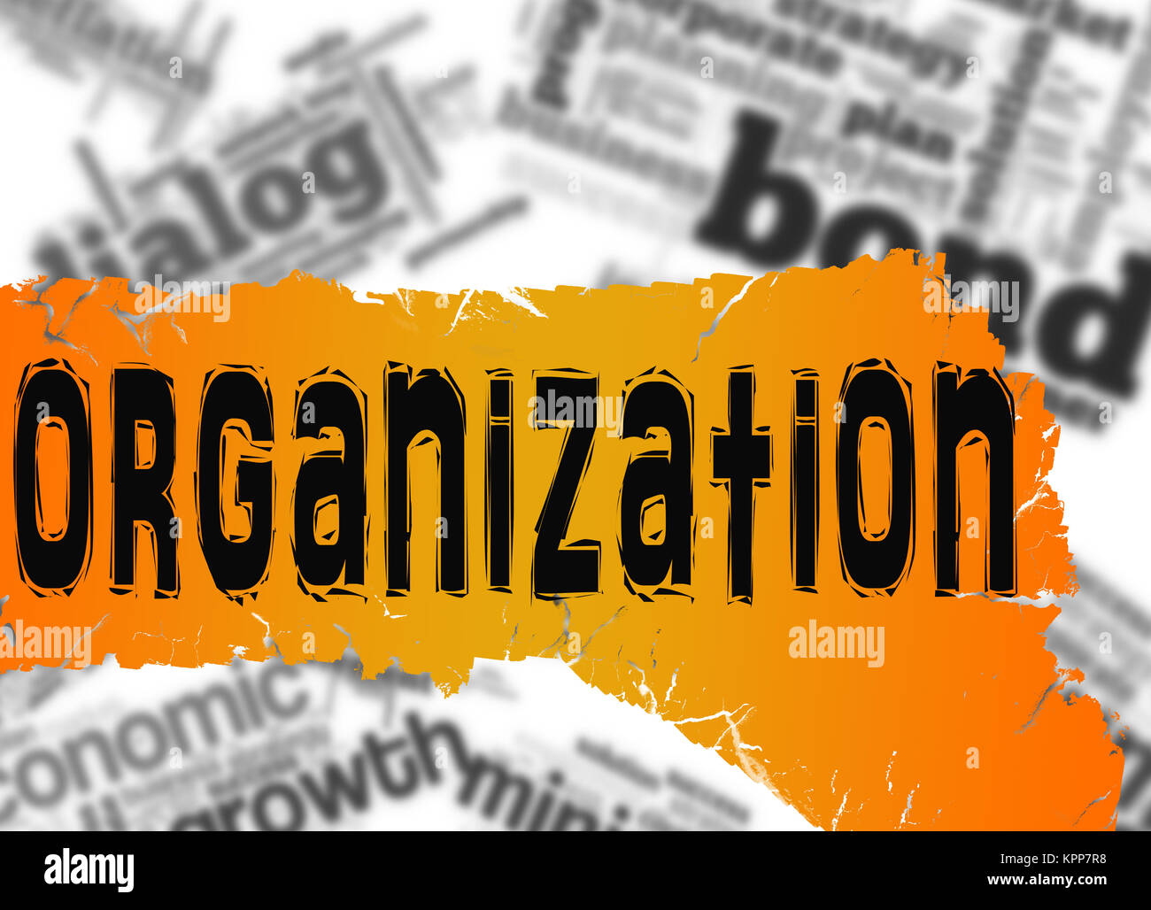 Word cloud with organization word on yellow and red banner Stock Photo ...