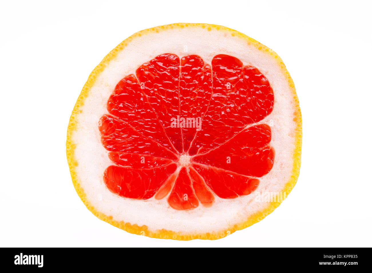 sectioned fruit of red grapefruit isolated on white background Stock ...