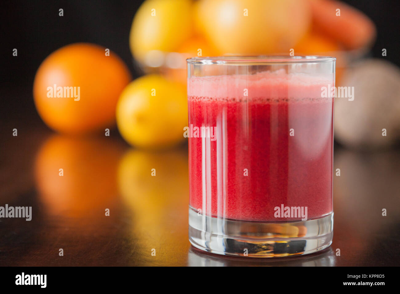 Fresh red Fruit Juice in a Glass Stock Photo - Alamy