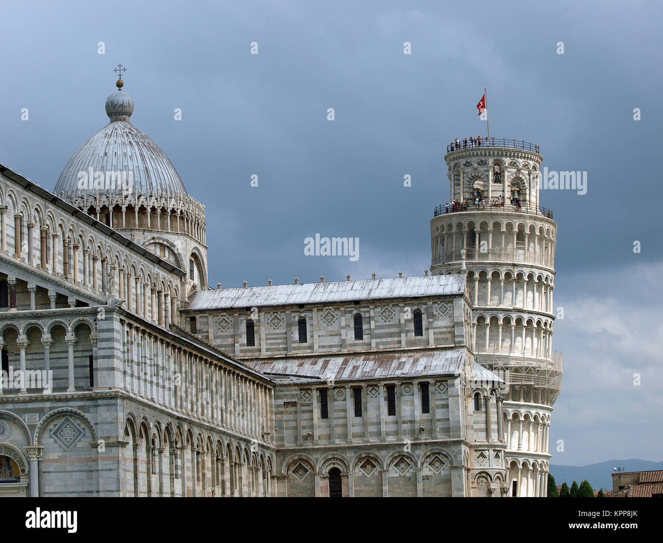 Pisa - Leaning Tower and Duomo in the Piazza dei Miracoli Stock Photo ...