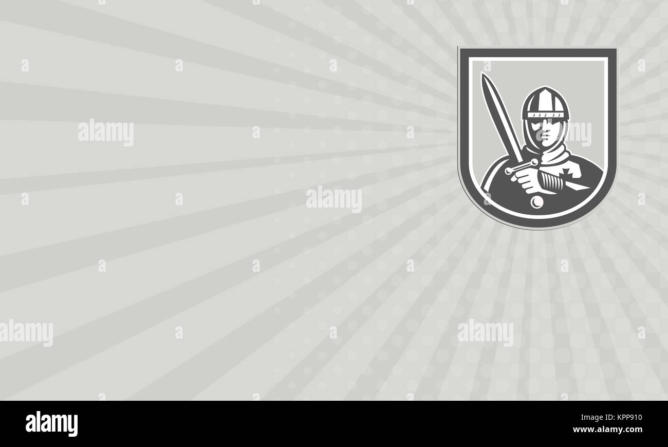 Business card Crusader Knight With Sword Front Crest Stock Photo - Alamy