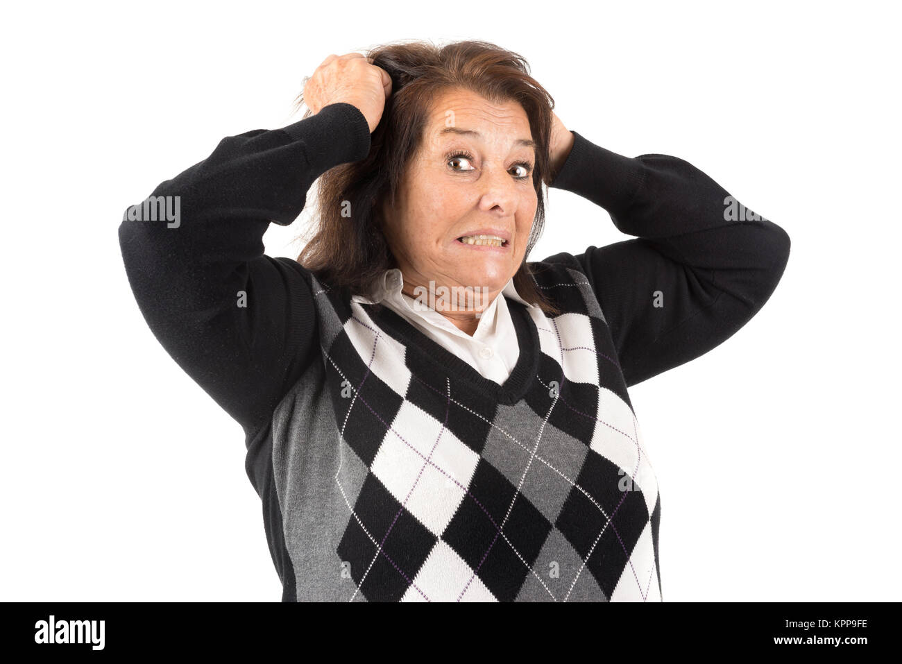 Desperate senior woman Stock Photo - Alamy