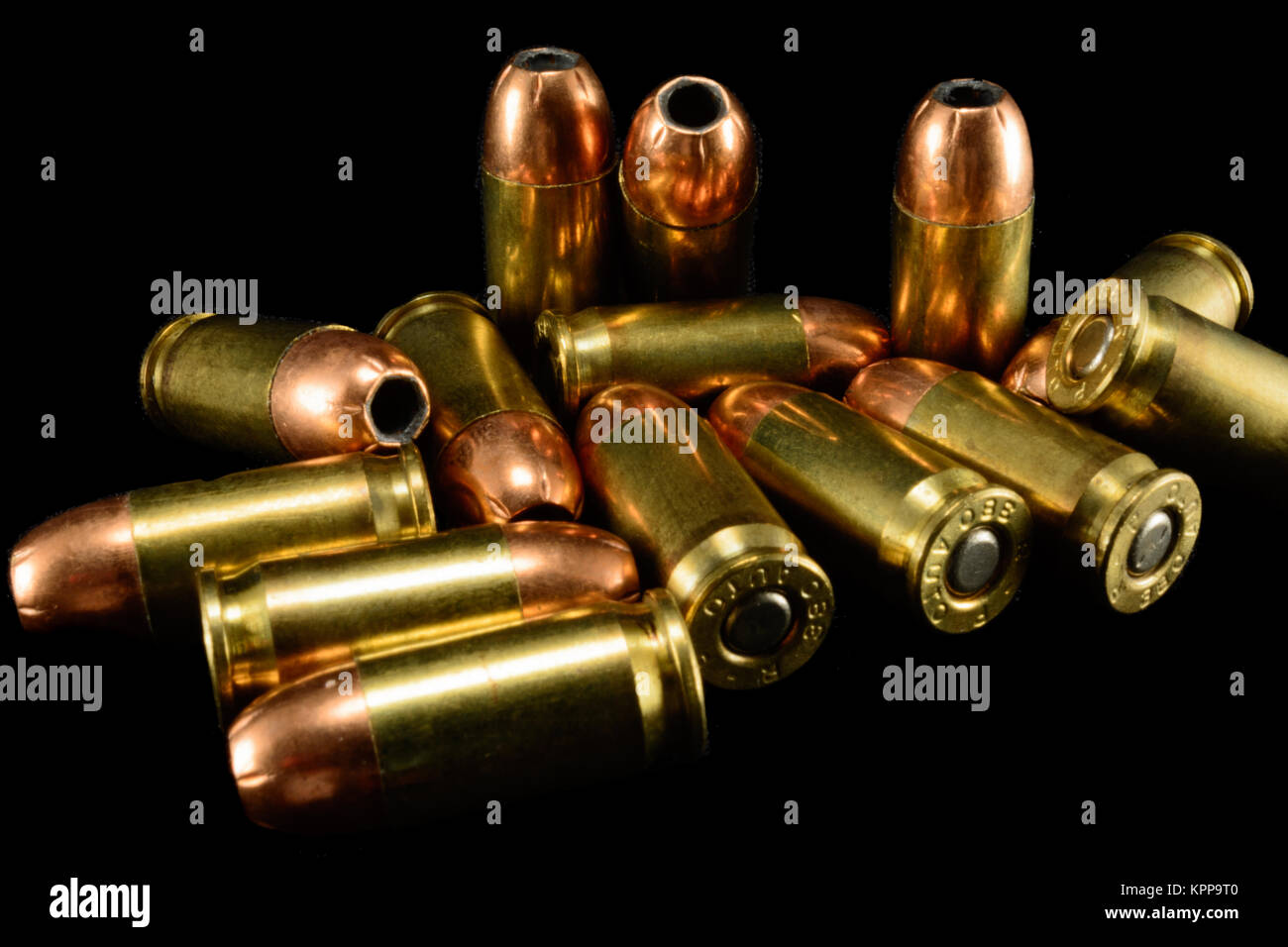 Bullets on Black Background islolated Stock Photo - Alamy
