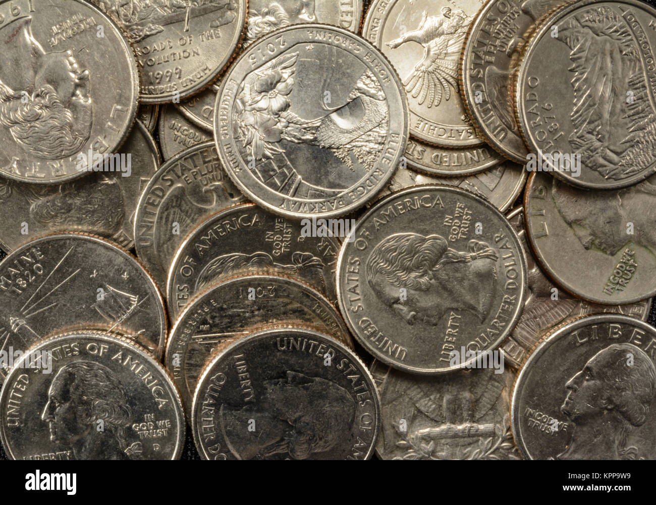 American quarters stack hi-res stock photography and images - Alamy