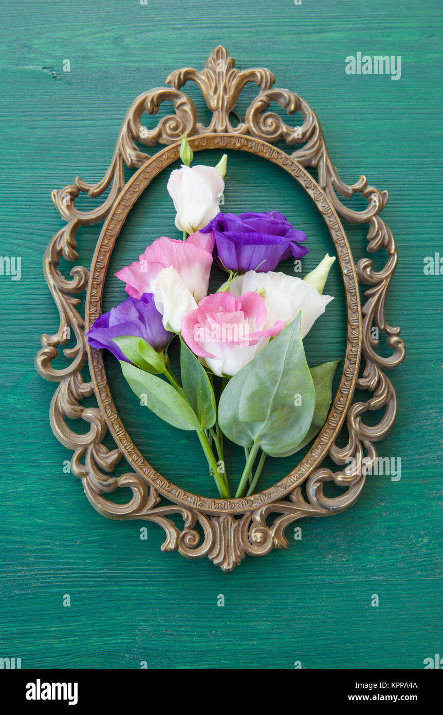 fresh flowers in vintage frames Stock Photo - Alamy